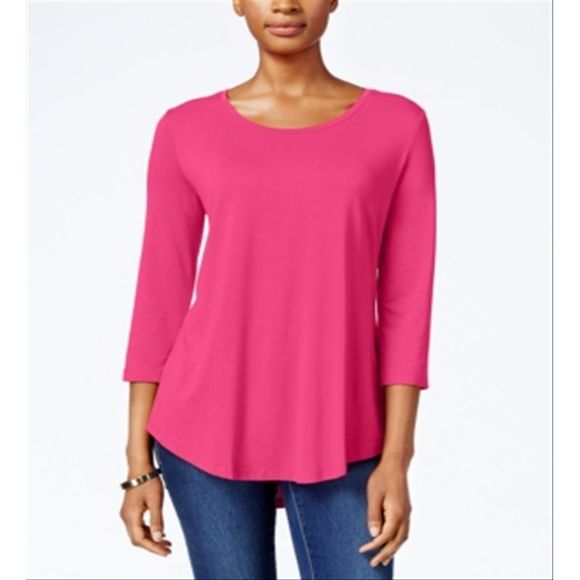 JM Collection | Tops | Jm Collection Womens Scoop Neck Top Berry Haze ...